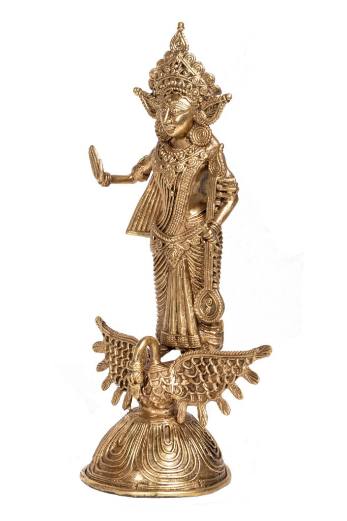 Dokra Home Decor Goddes Saraswati - Biswa Bangla