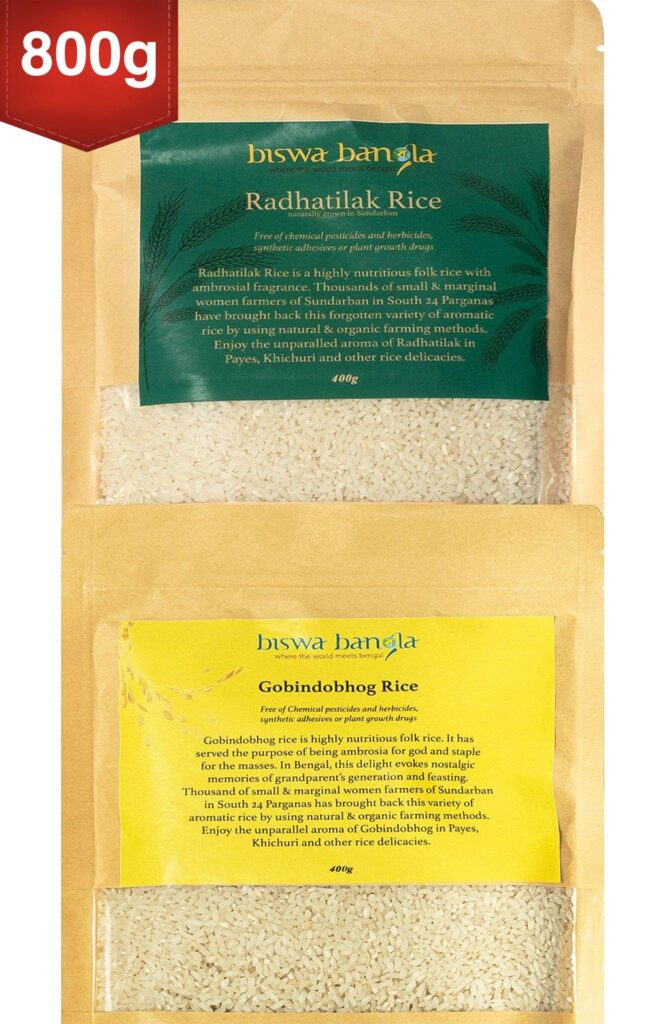 800g Gobindobhog & Radhatilak Rice from Sundarban - set of two packs ...