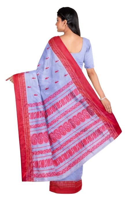 Garod Silk Saree - Grey - Biswa Bangla